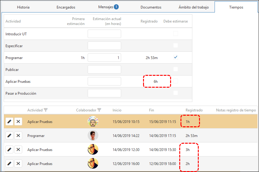 Registrar y supervisar el tiempo invertido